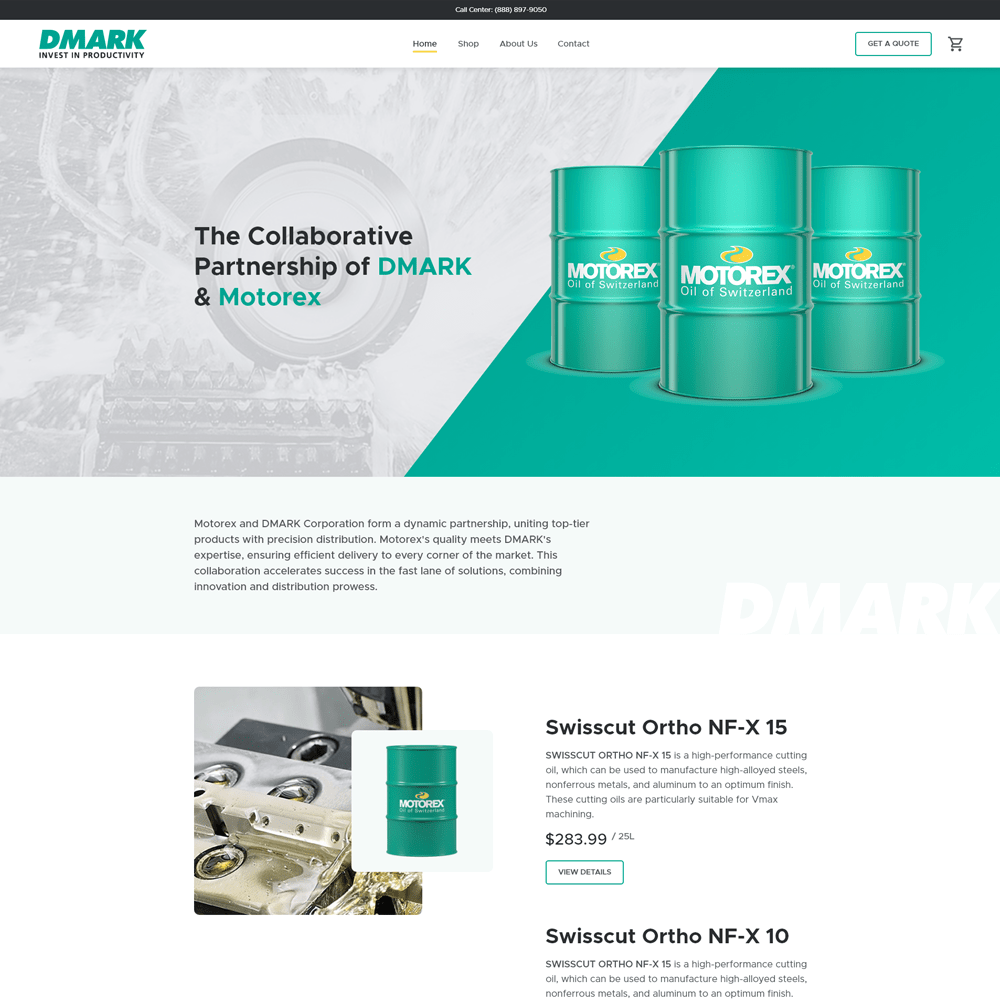 DMARK Corporation / Motorex Industrial E-commerce Website Design - Olibro